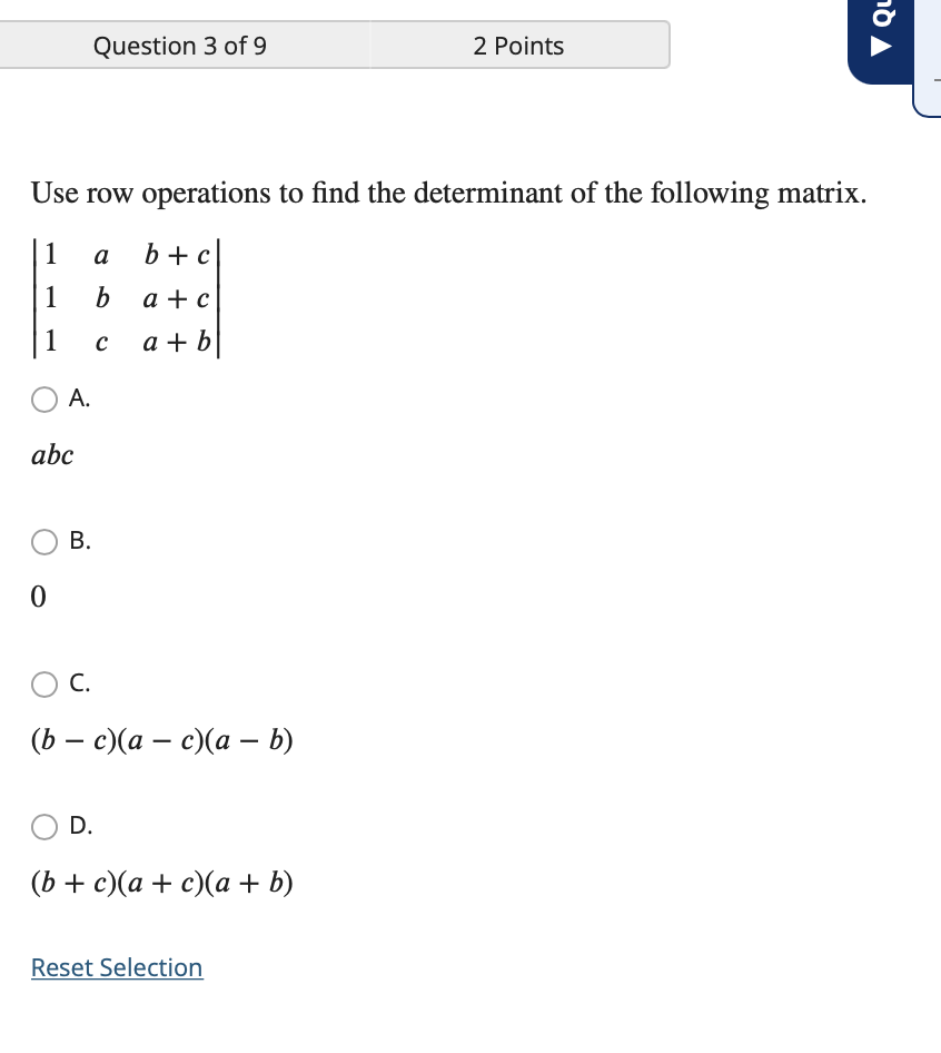 Solved Use row operations to find the determinant of the | Chegg.com