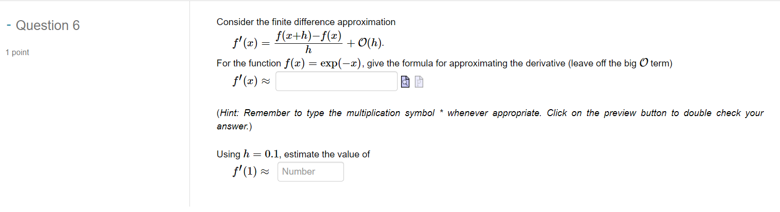 Solved Consider the finite difference approximation | Chegg.com