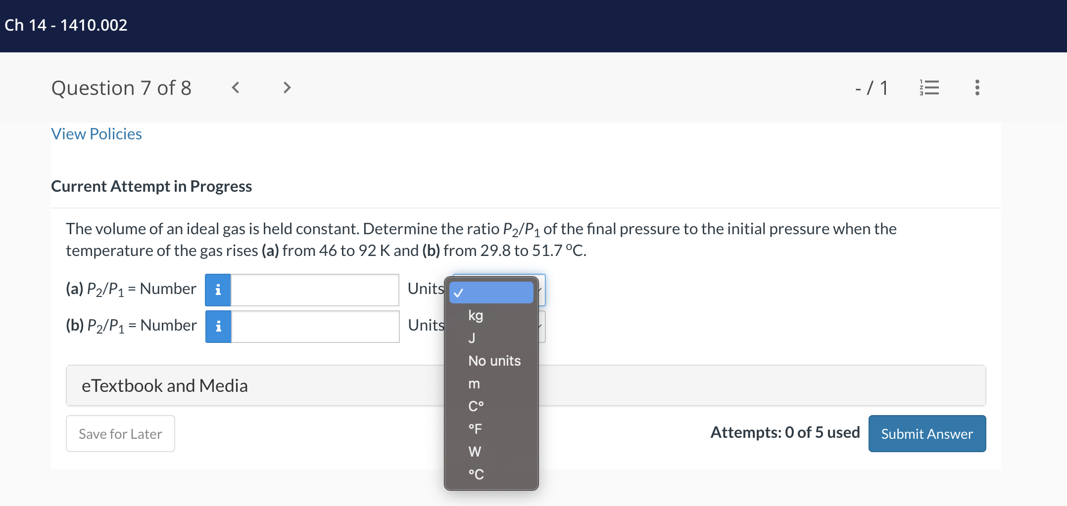 Solved Question 7 ﻿of 8View PoliciesCurrent Attempt in | Chegg.com