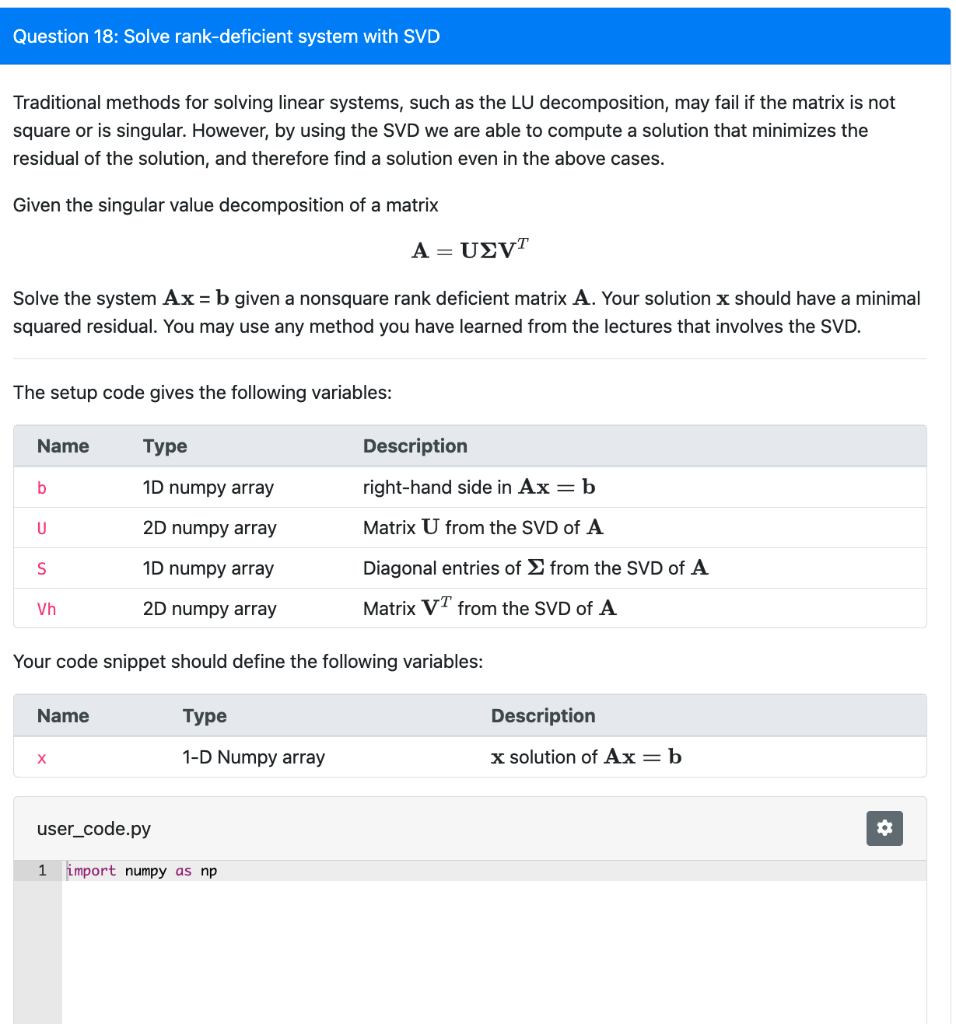 Traditional methods for solving linear systems, such | Chegg.com