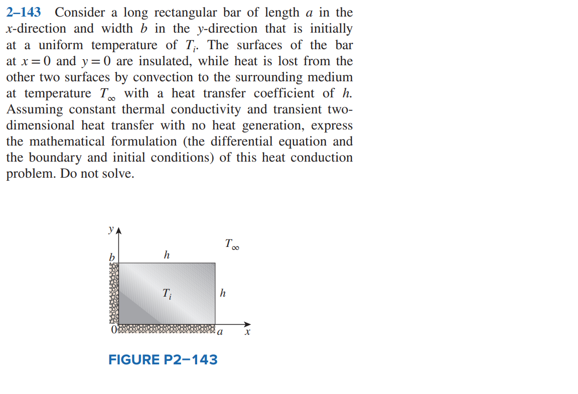 Solved 2-143 Consider a long rectangular bar of length a in | Chegg.com