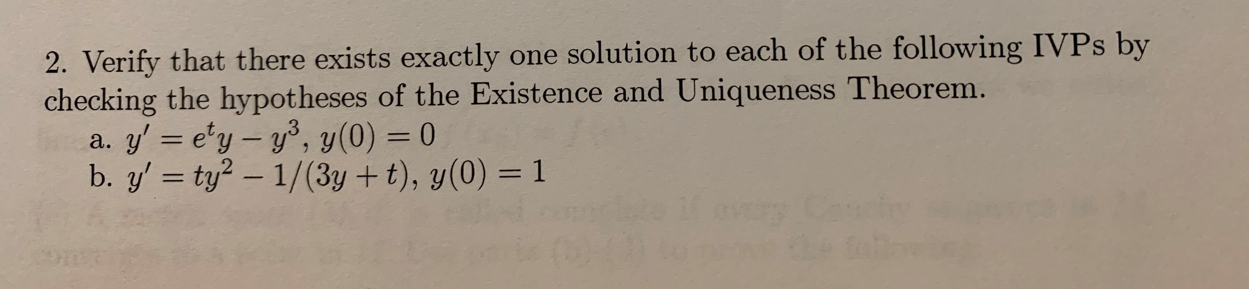 Solved 2. Verify that there exists exactly one solution to | Chegg.com