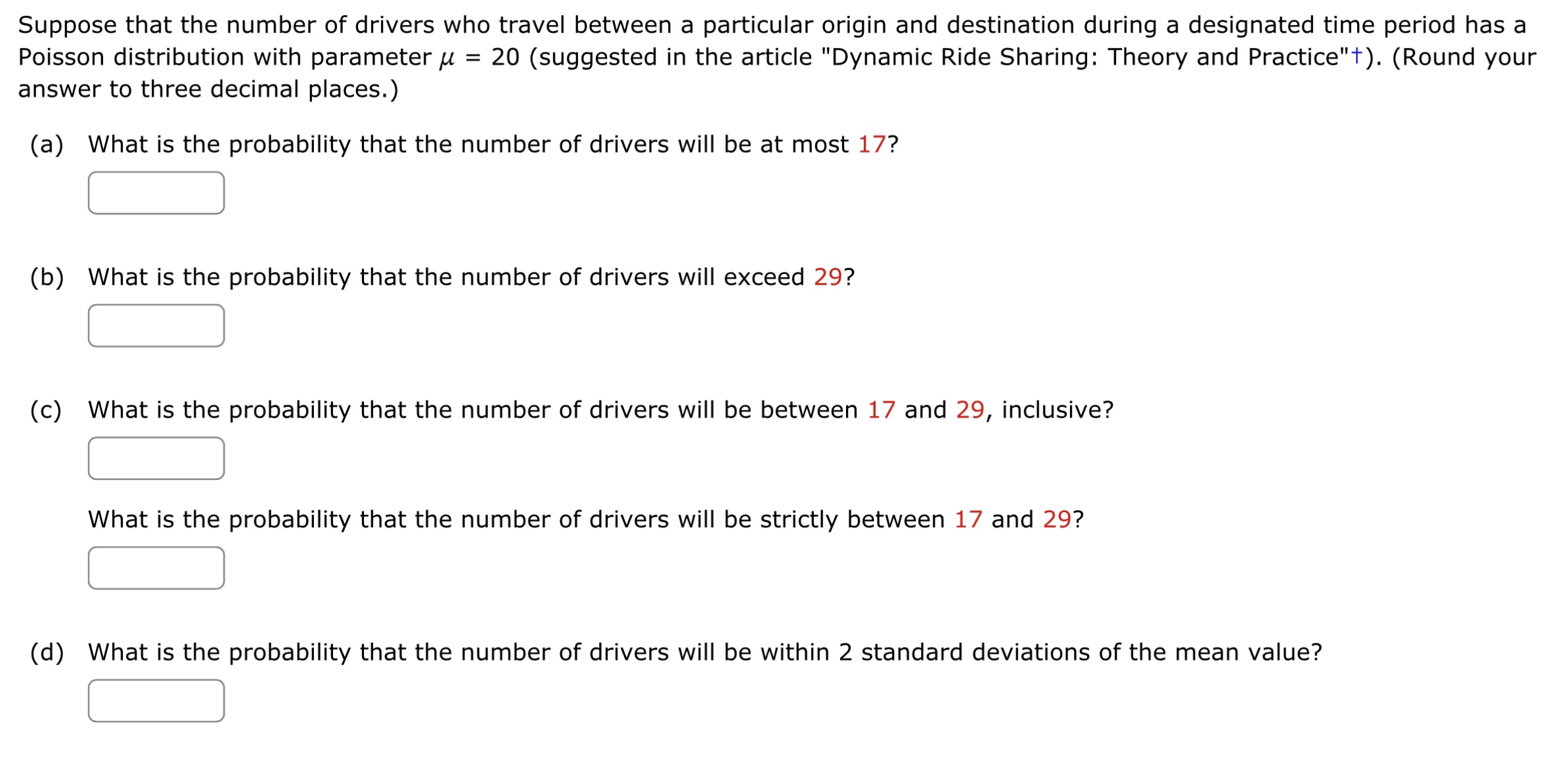 Solved Suppose that the number of drivers who travel between | Chegg.com