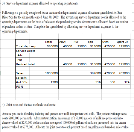 Solved 3) Service department expense allocated to operating | Chegg.com