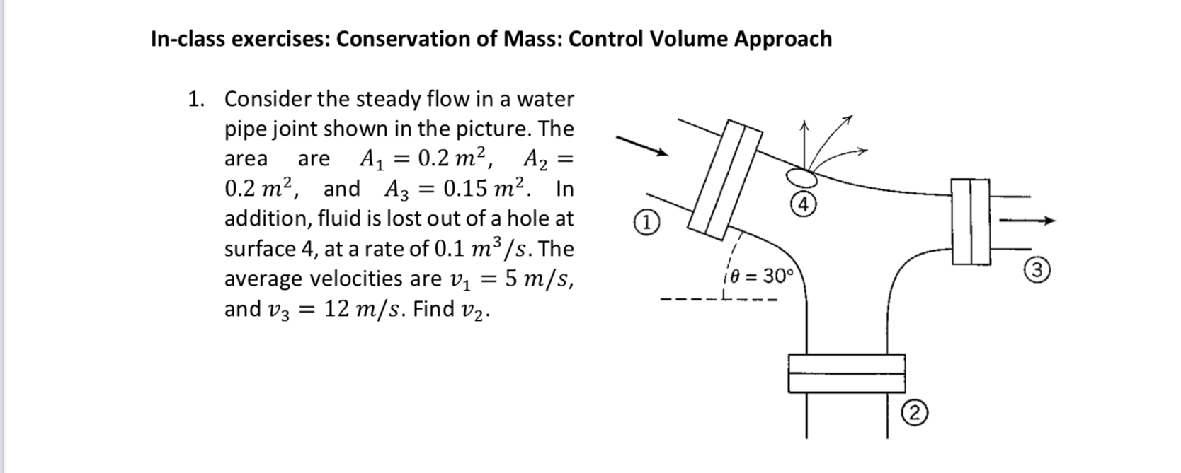 Solved class exercises: Conservation of Mass: Control | Chegg.com
