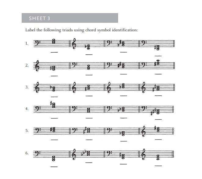 SHEET 1 Use roman numerals to label the triads in the | Chegg.com
