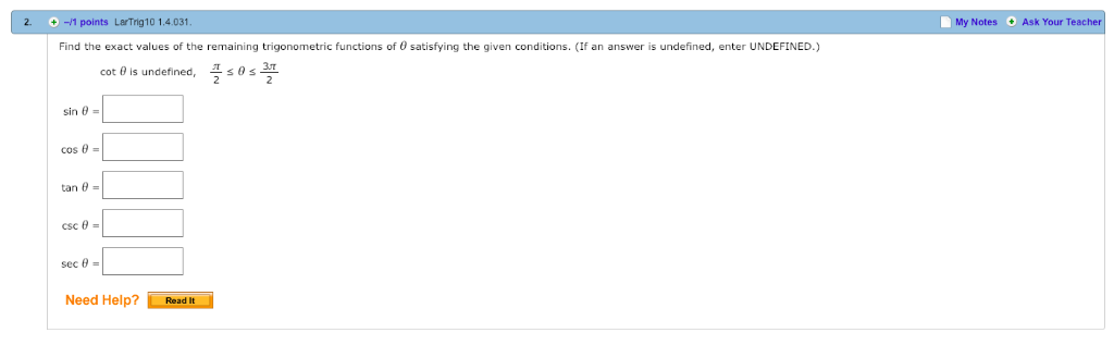 Solved Ch 1 4 Find The Exact Values Of The Remaining Chegg
