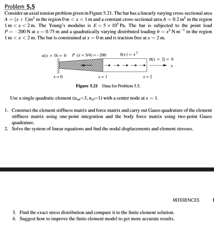 Problem 5.5 Consider an axial tension problem given | Chegg.com