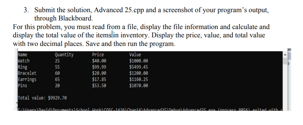 Solved 3. Submit the solution, Advanced 25.cpp and a | Chegg.com