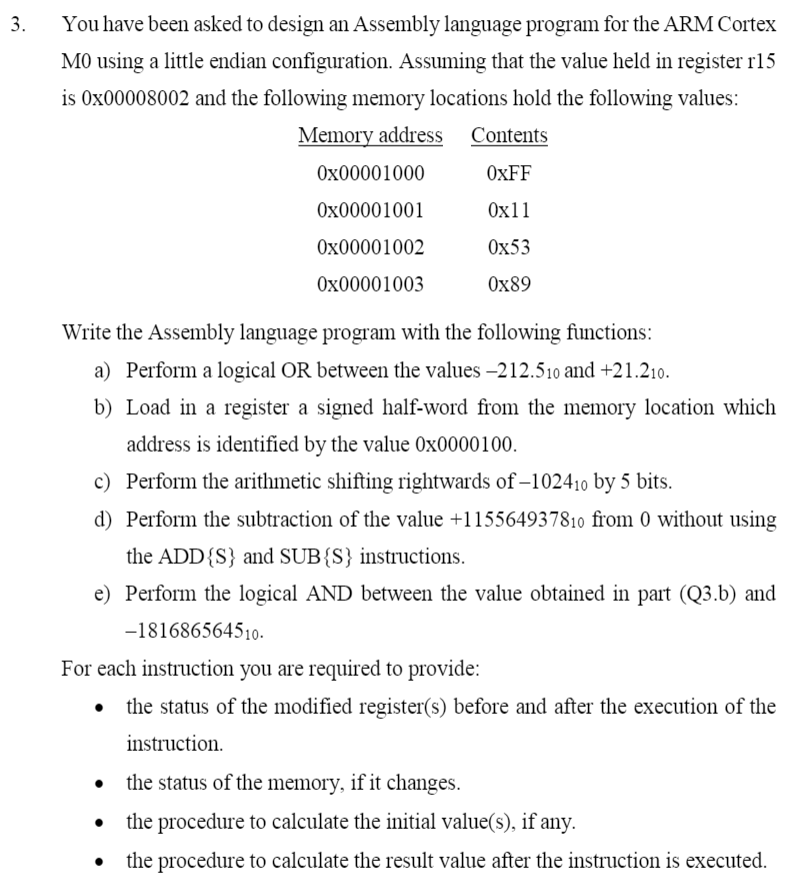 3. You have been asked to design an Assembly language | Chegg.com