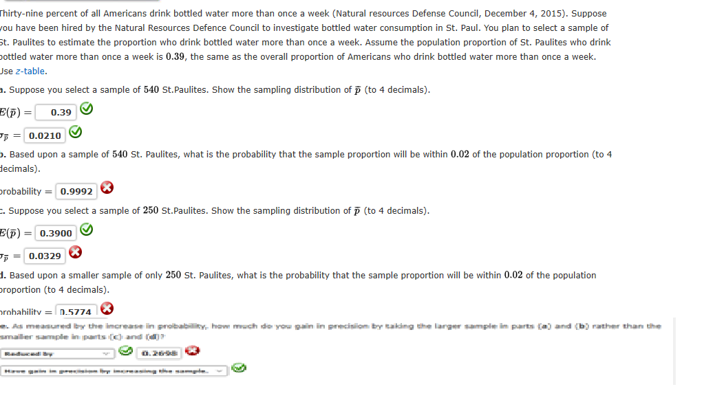 Solved Thirty-nine percent of all Americans drink bottled | Chegg.com
