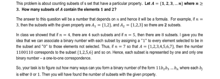 Solved This Problem Is About Counting Subsets Of S Set That