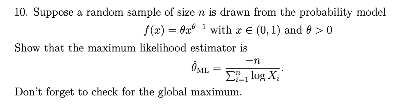 Solved 10. Suppose a random sample of size n is drawn from | Chegg.com