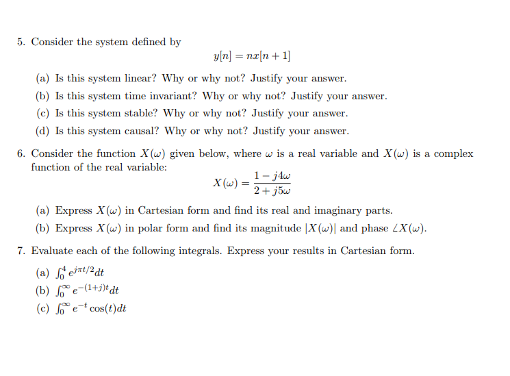 Solved 5. Consider the system defined by (a) Is this system | Chegg.com