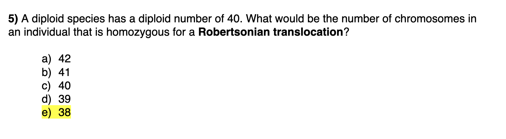 Solved 5) A diploid species has a diploid number of 40 . | Chegg.com