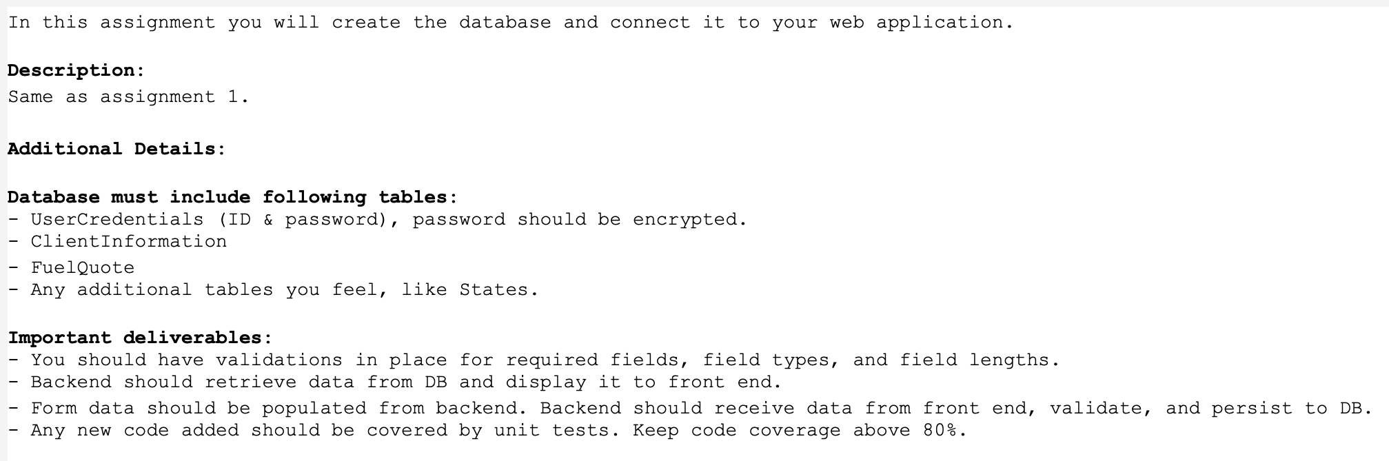 Solved In this assignment you will create the database and | Chegg.com