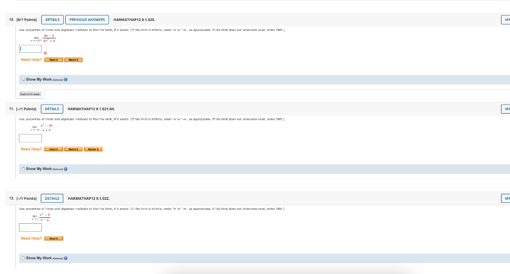 Solved Use properties of limits and algebraic methods to | Chegg.com