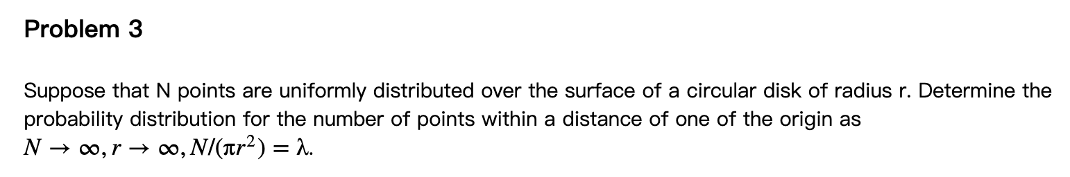 Solved Suppose that N points are uniformly distributed over | Chegg.com