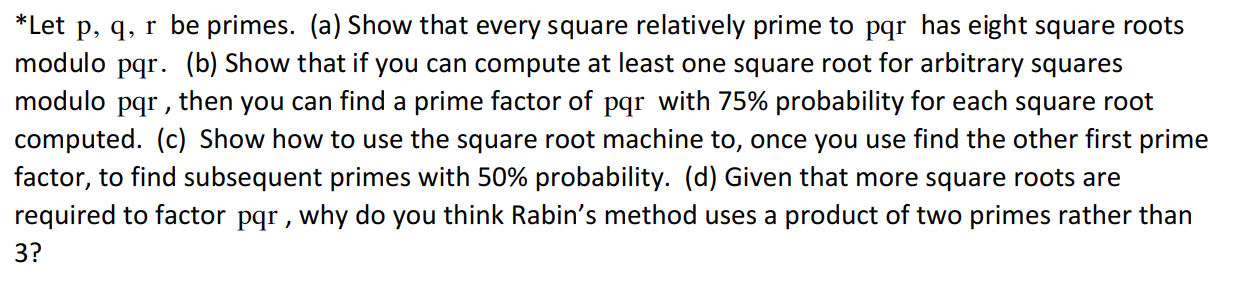 *Let p, q, r be primes. (a) Show that every square | Chegg.com