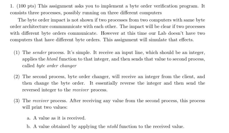 Solved 1. (100 pts) This assignment asks you to implement a | Chegg.com