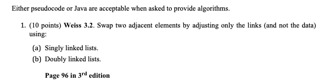 Solved Either pseudocode or Java are acceptable when asked | Chegg.com