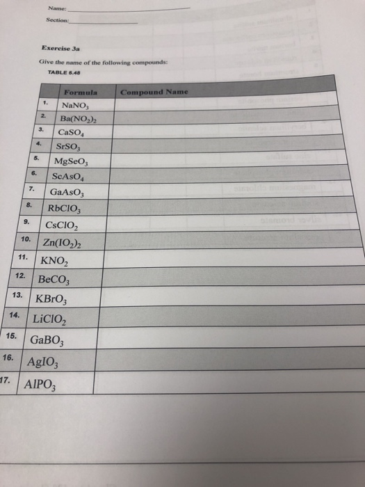 Solved Exercise 2b Give the formulas of the following | Chegg.com