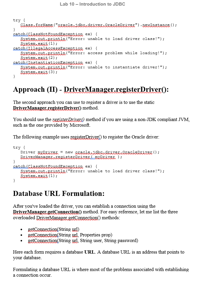 Solved Statement purpose Example program to demonstrate JDBC | Chegg.com