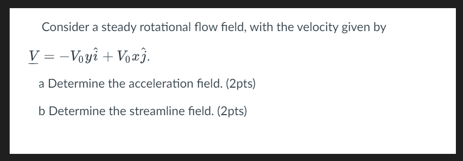 Solved Consider a steady rotational flow field, with the | Chegg.com