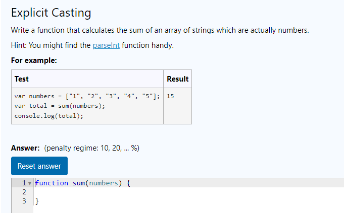 Solved Explicit Casting Write a function that calculates the | Chegg.com