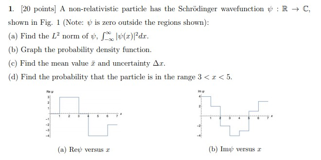 Solved 1. (20 points) A non-relativistic particle has the | Chegg.com