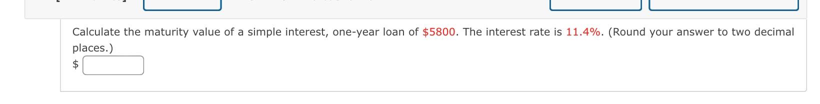 Solved Calculate the maturity value of a simple interest, | Chegg.com