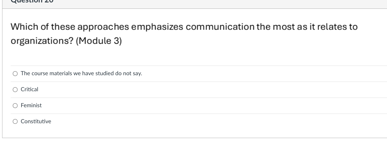 Solved Which of these approaches emphasizes communication | Chegg.com