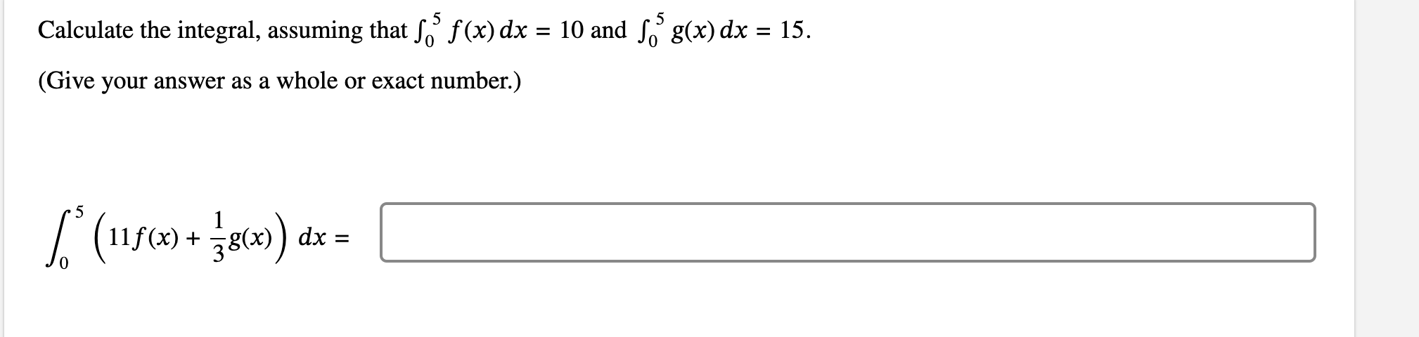 Solved Calculate the integral, assuming that ∫05f(x)dx=10 | Chegg.com