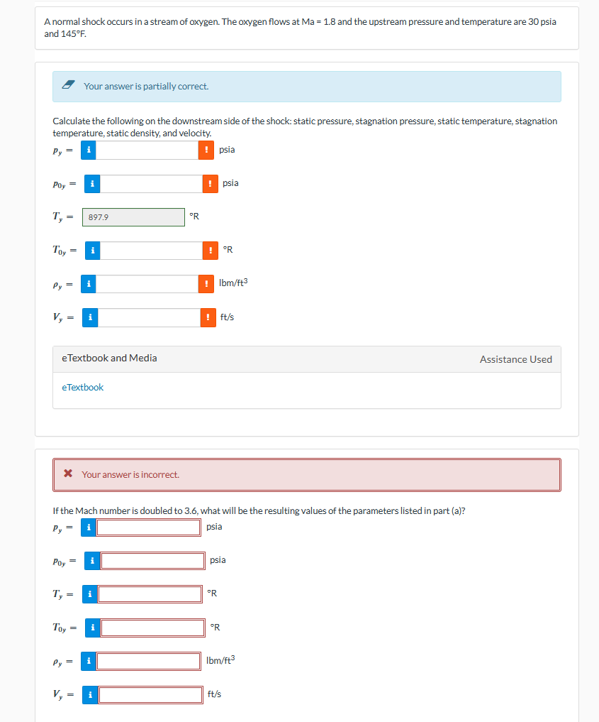 Solved A normal shock occurs in a stream of oxygen. The | Chegg.com