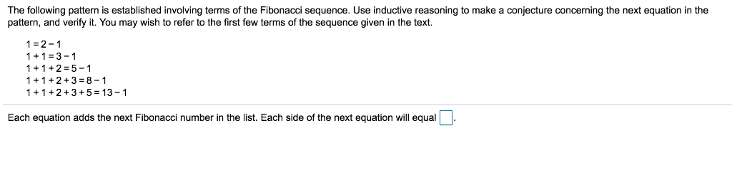 Solved The following pattern is established involving terms | Chegg.com