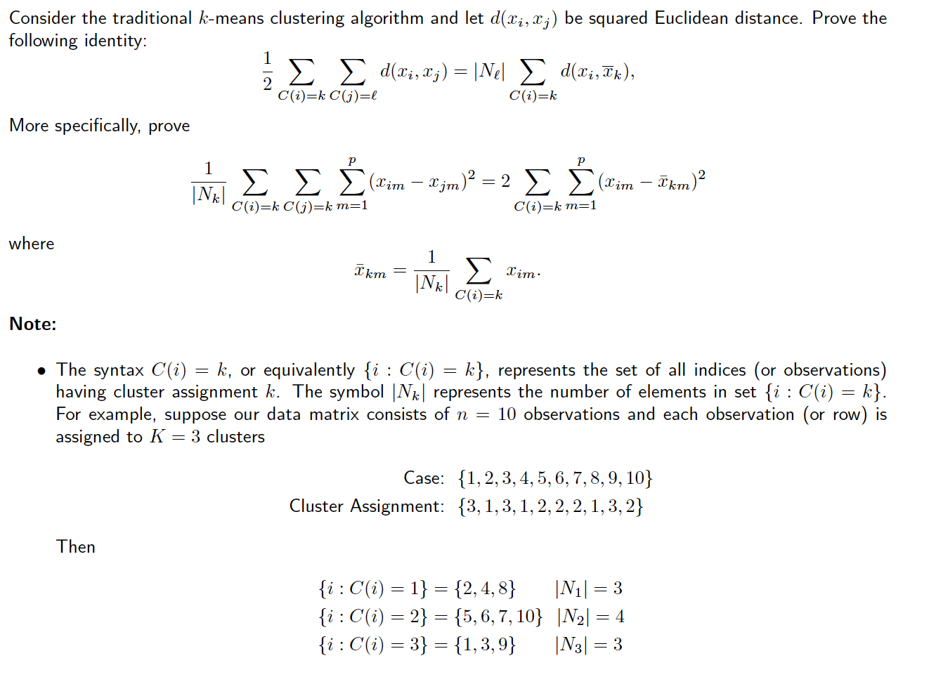 Consider the traditional k-means clustering algorithm | Chegg.com