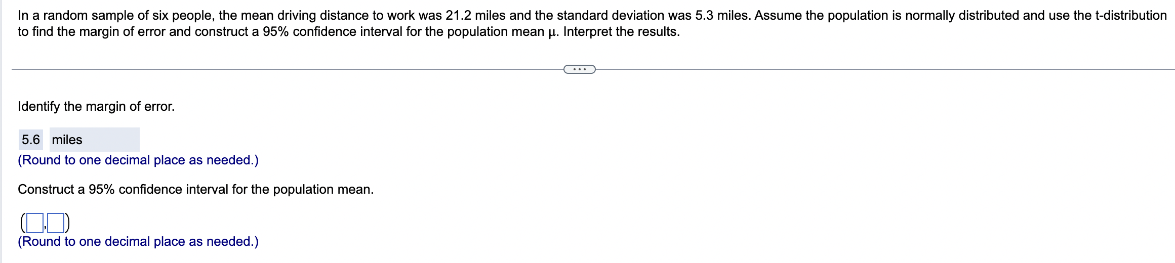 Solved Need help answering this the following Construct 95% | Chegg.com