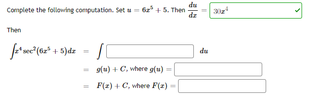 Solved Complete the following computation of the indefinite | Chegg.com