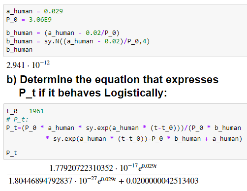 Solved Python 3 (logistic equation "Verhulst"). You can help | Chegg.com