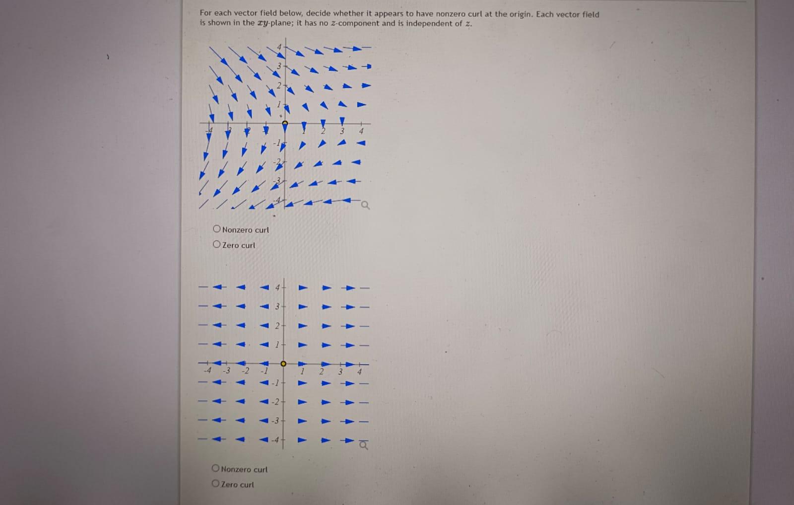 Solved For each vector field below, decide whether it | Chegg.com
