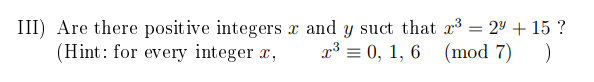 Solved III) Are there positive integers x and y suct that | Chegg.com
