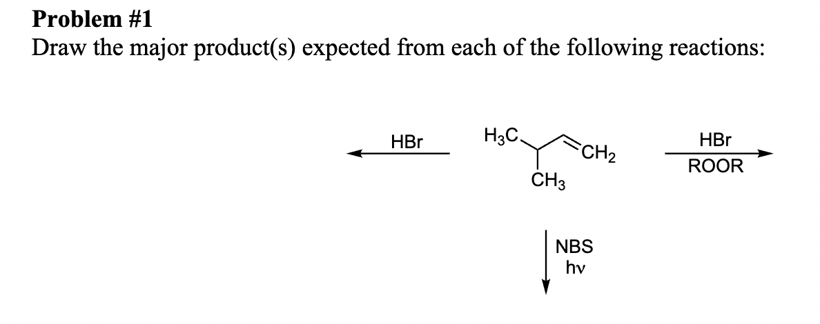 Solved Problem #1Draw the major product(s) ﻿expected from | Chegg.com