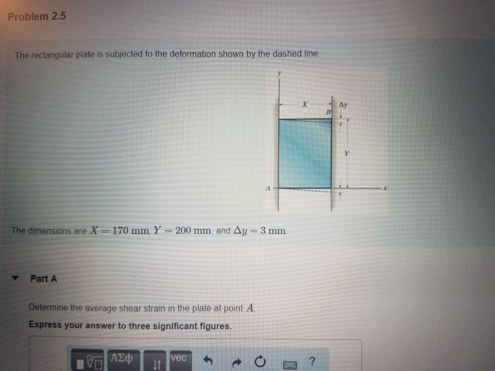 Solved Problem 2.5 The rectangular plate is subjected to the | Chegg.com