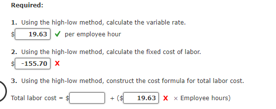 Solved Using High-Low to Calculate Fixed Cost, Calculate the | Chegg.com