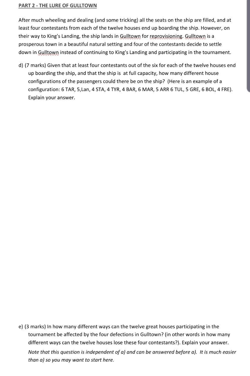 PART 2 - THE LURE OF GULLTOWN After much wheeling and | Chegg.com