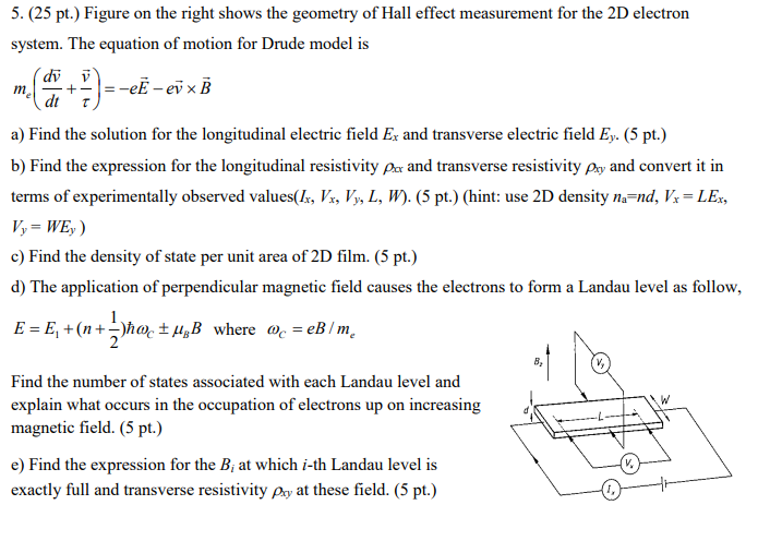 Solved 5. (25 pt.) Figure on the right shows the geometry of | Chegg.com