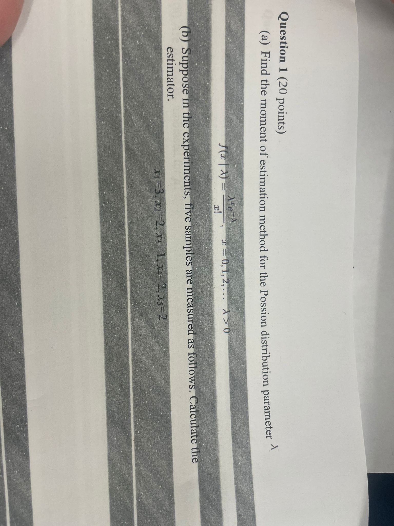 Solved Question 1 (20 points) (a) Find the moment of | Chegg.com