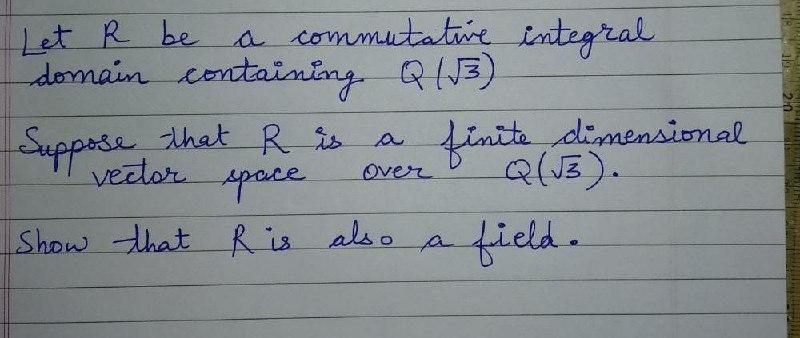 Solved He 21 Let R be a commutative integral domain | Chegg.com