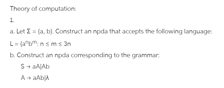 Solved Theory of computation: 1. a. Let S = {a, b}. | Chegg.com