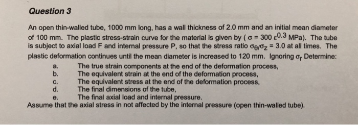 Solved Question 3 An open thin-walled tube, 1000 mm long, | Chegg.com